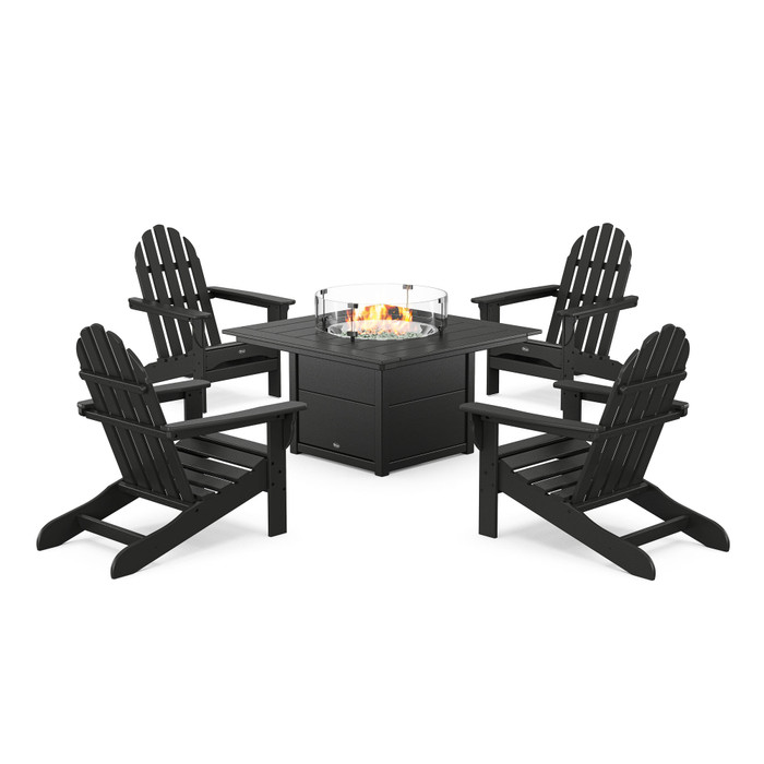 Trex Cape Cod Adirondack 5-Piece Set with Square Fire Pit Table
