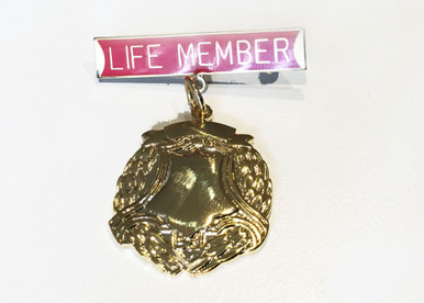 P001 Pendant Life Member Badge Red - Icon Awards and Engraving Services