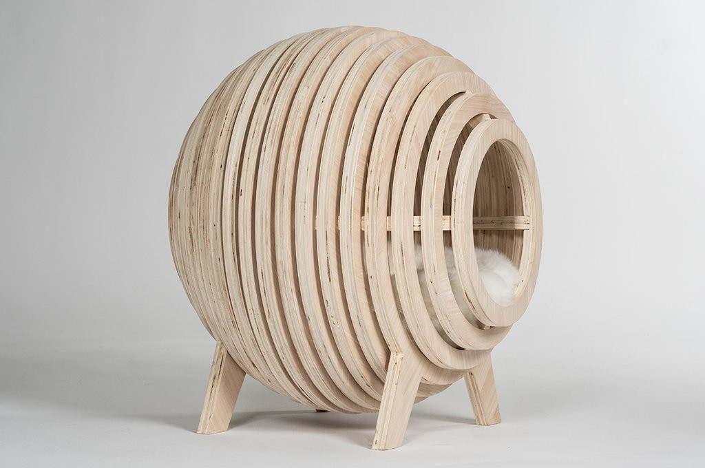 Stratford Modern Sphere Wooden Cat Bed