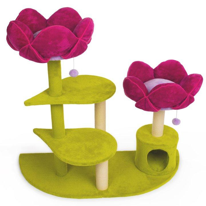 Pink Lotus Flower Garden Multi Tier Cat Tree 7324