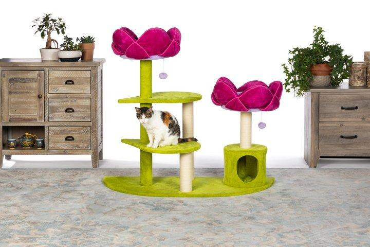 Pink Lotus Flower Garden Multi Tier Cat Tree 7324