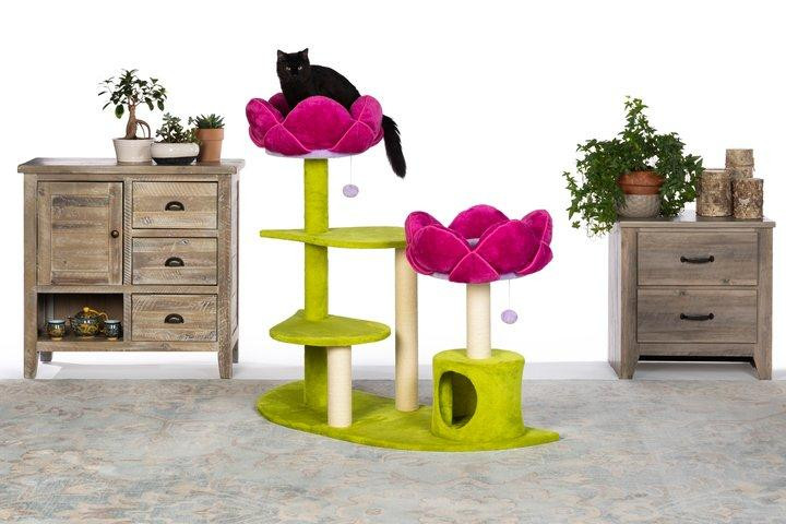 Pink Lotus Flower Garden Multi Tier Cat Tree 7324