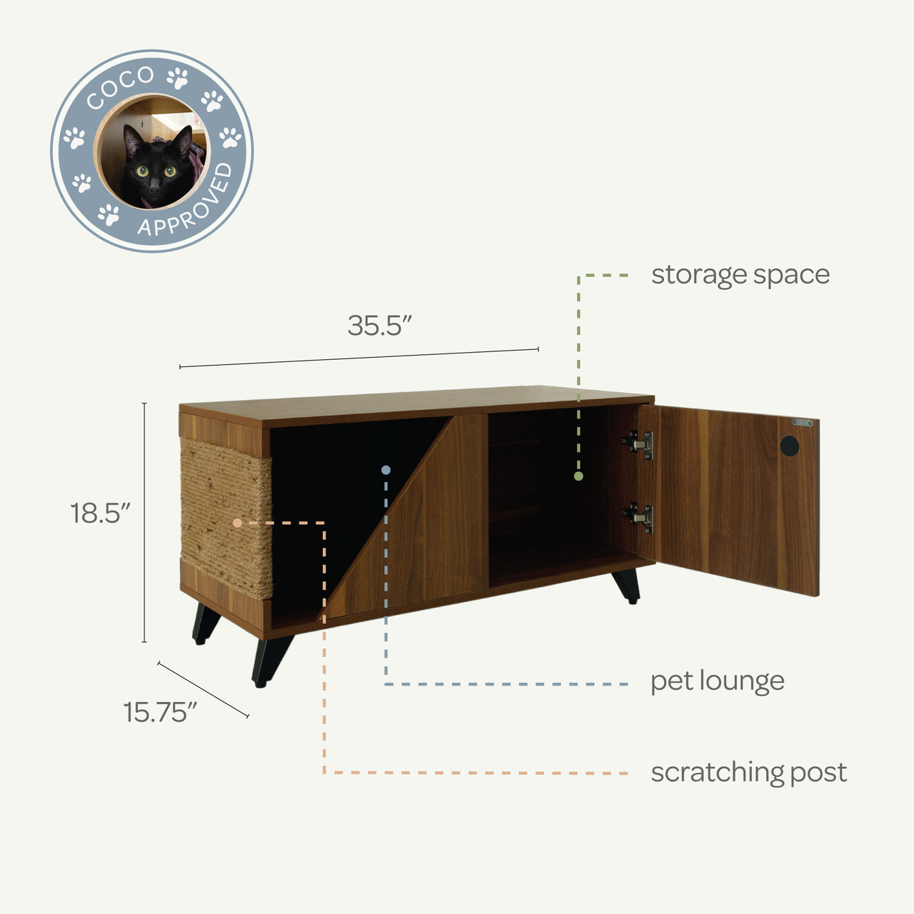 Jessie Jr. Storage Cabinet + Cat Nook Condo + Cat Scratcher