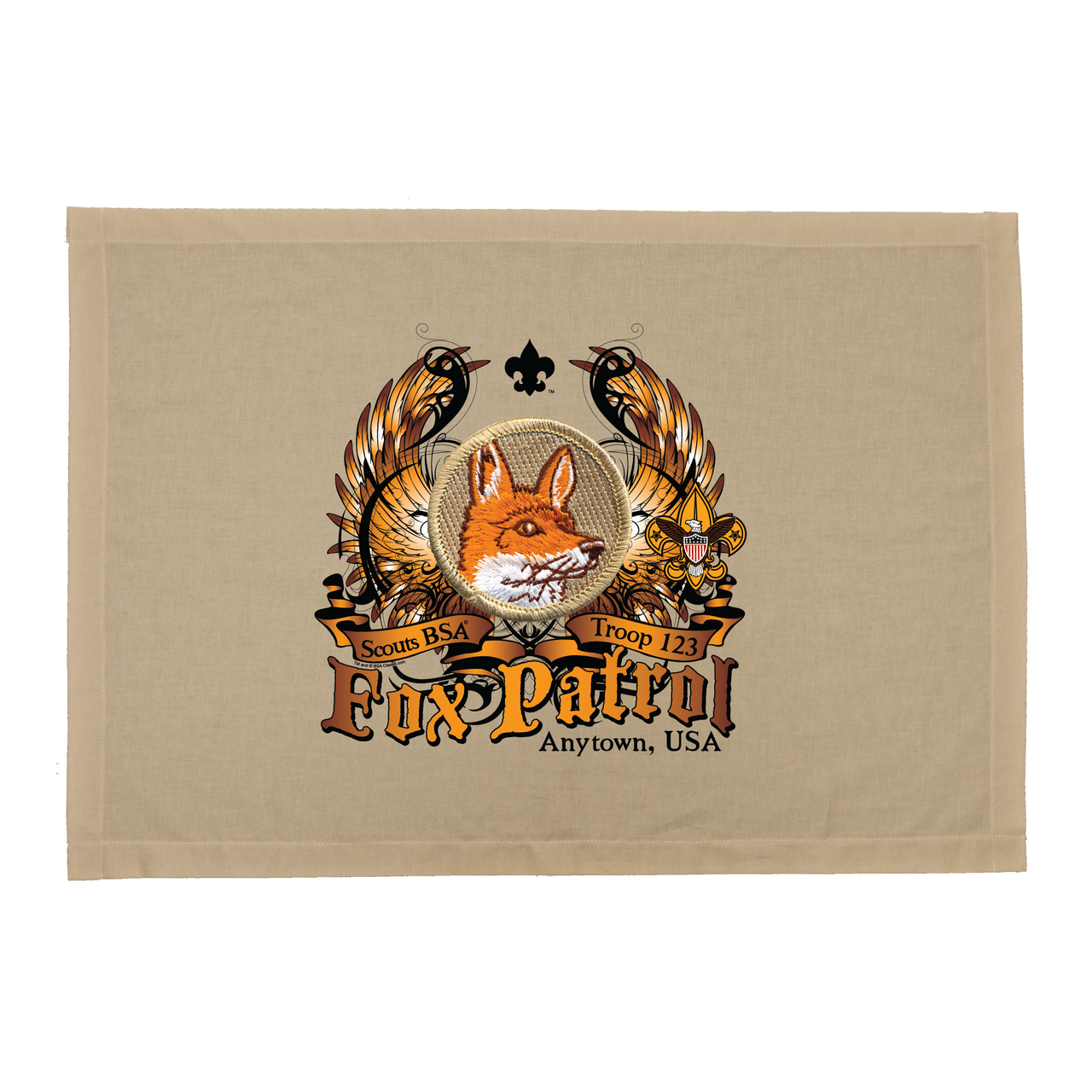 Fox Patrol Patch Flag with Colored Wings – Embroidered Scout Uniform ...