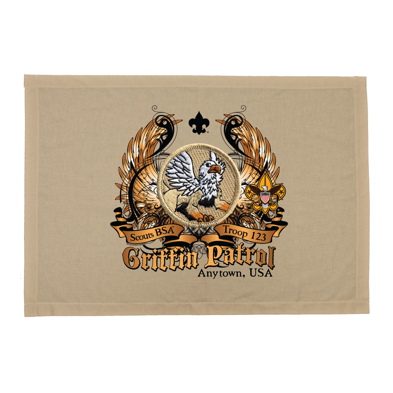 Griffin Patrol Patch Flag with Colored Wings – Embroidered Scout ...
