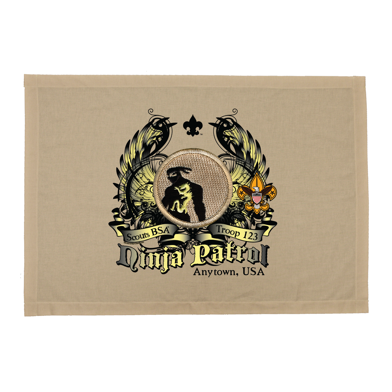 Ninja Patrol Patch - Scout Patrol Flag with Colored Wings