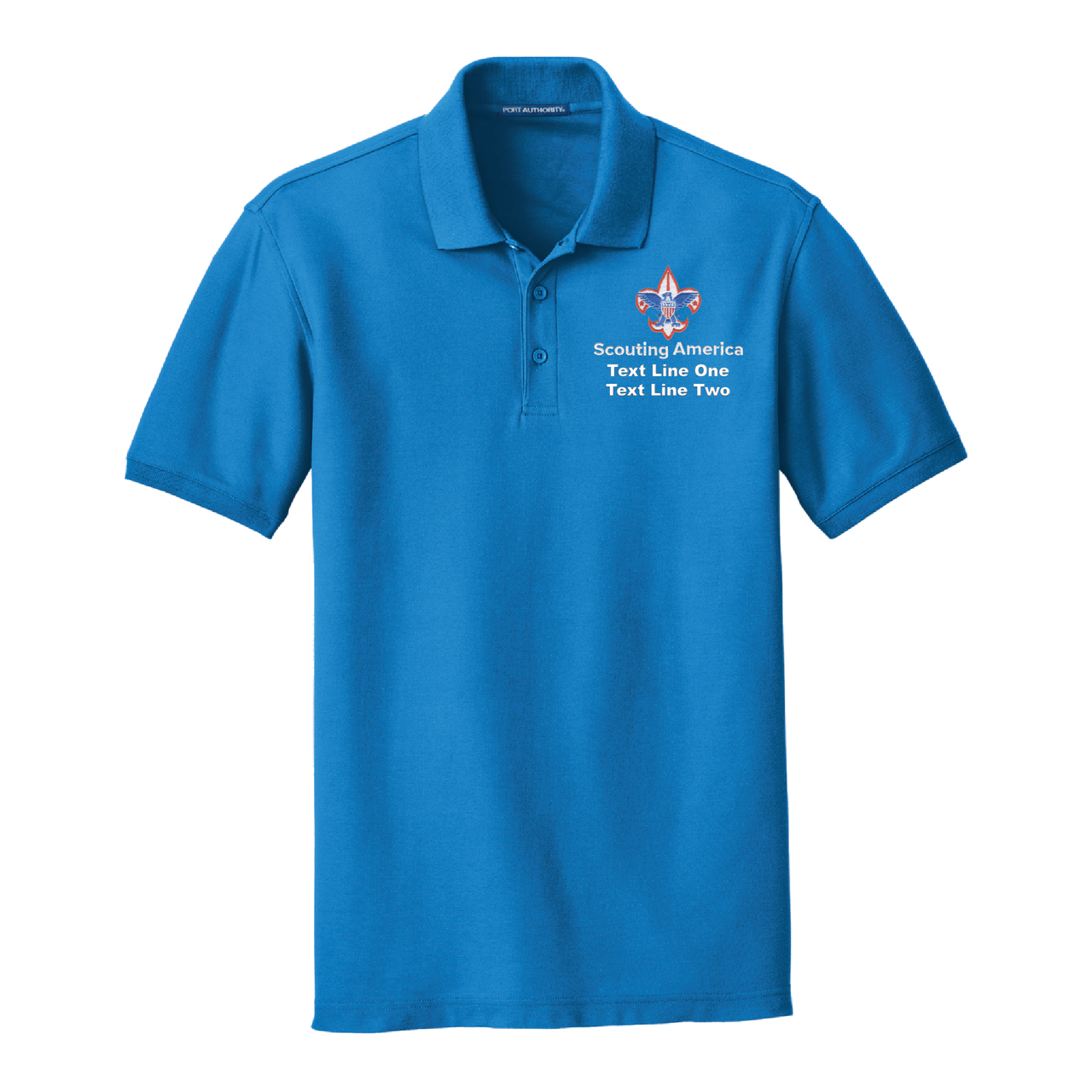 Cotton Pique Polo – Mens with Embroidered Scouting America Logo