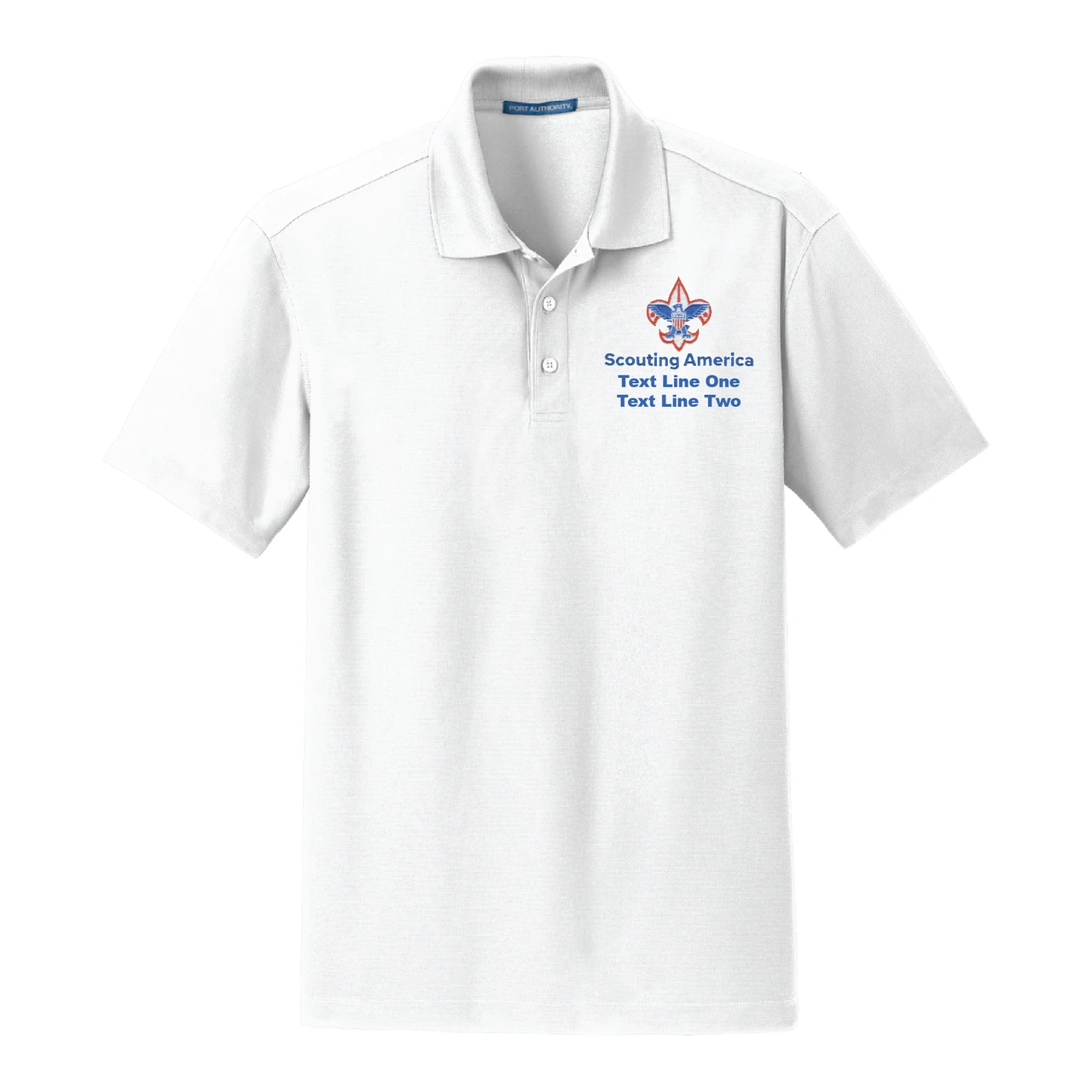 Grid Wicking Polo with Embroidered Scouting America Logo