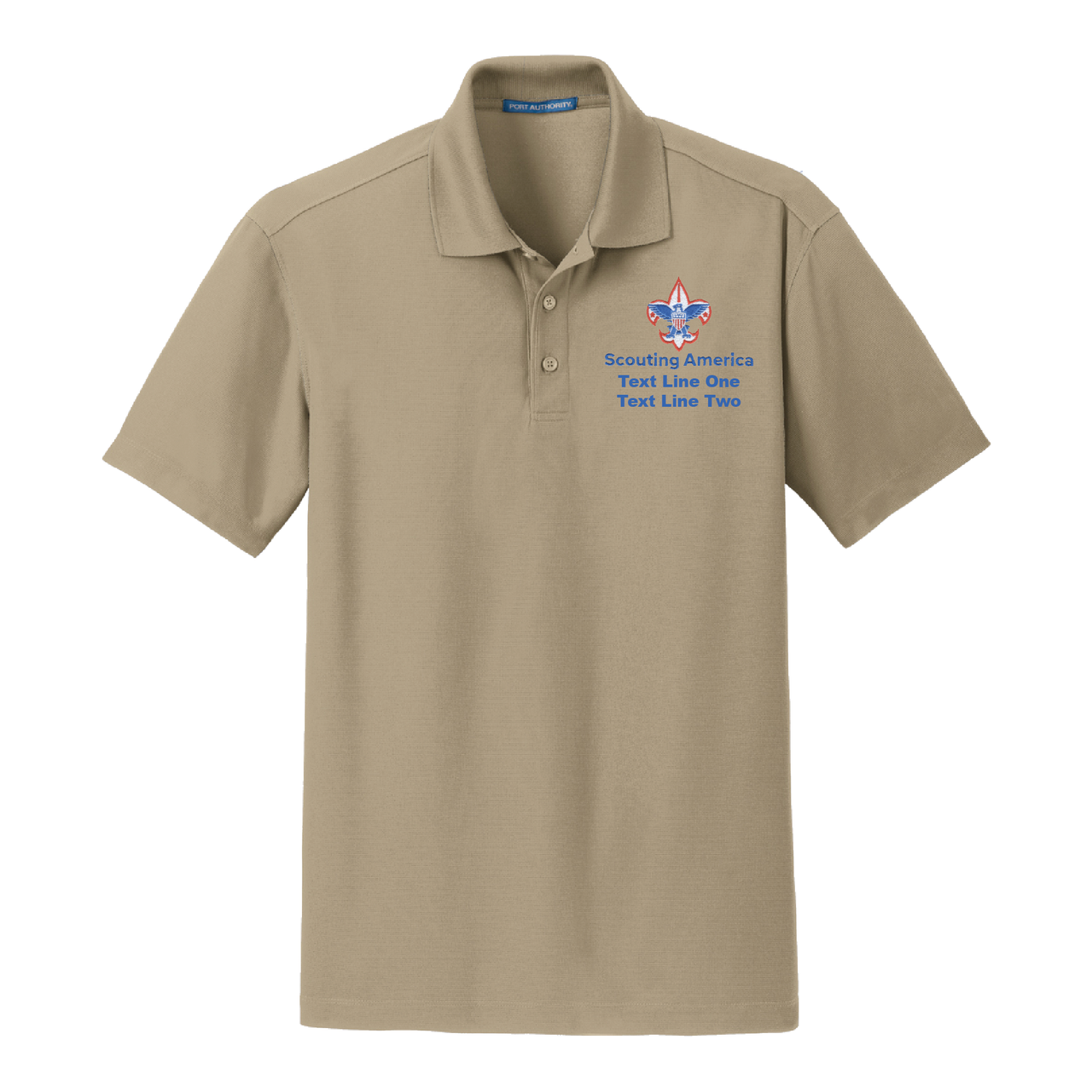 Grid Wicking Polo with Embroidered Scouting America Logo