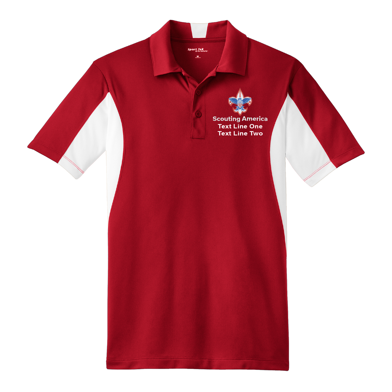 Grid Wicking Polo with Embroidered Scouting America Logo