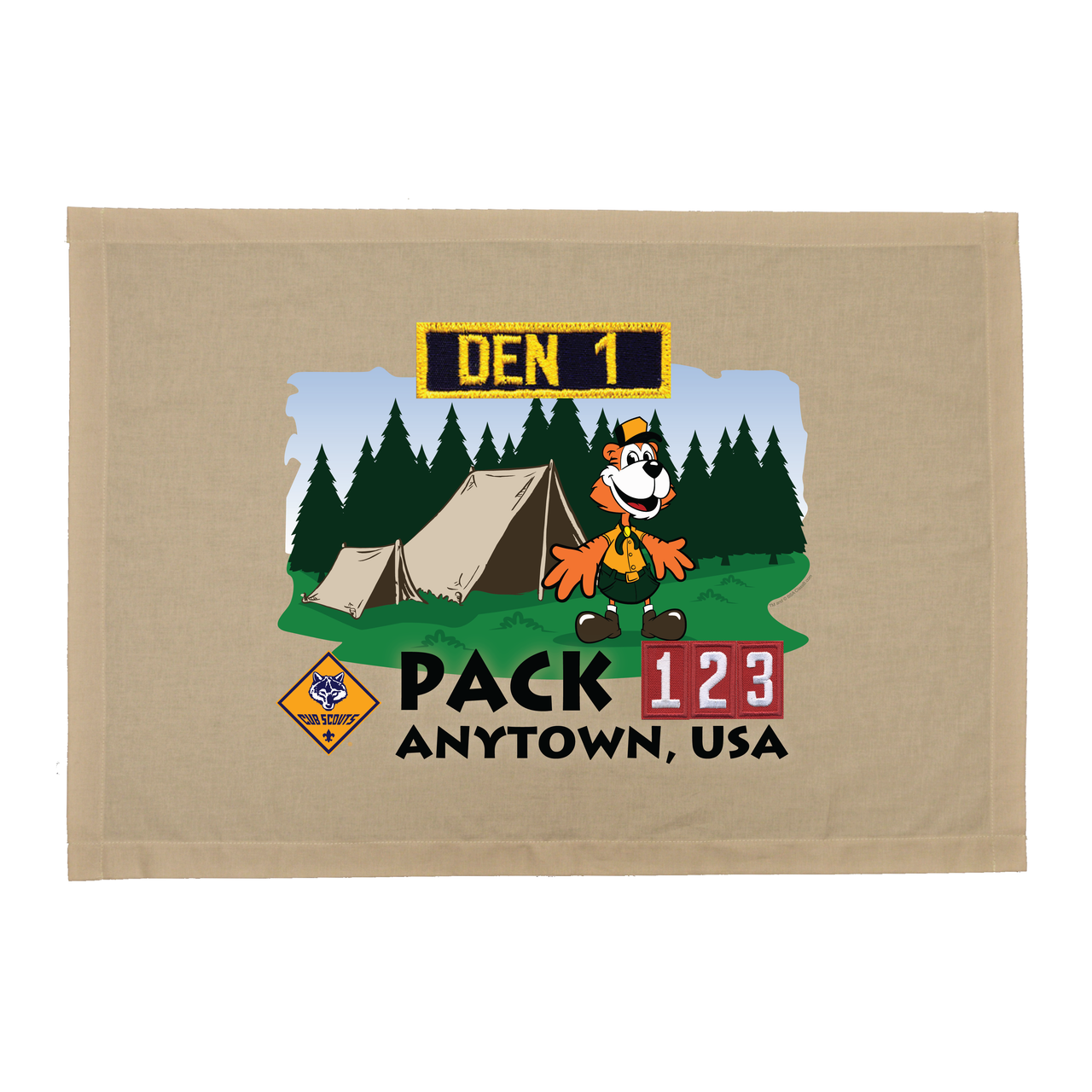 Cub Scout Den Flag - Tiger Rank Den Design