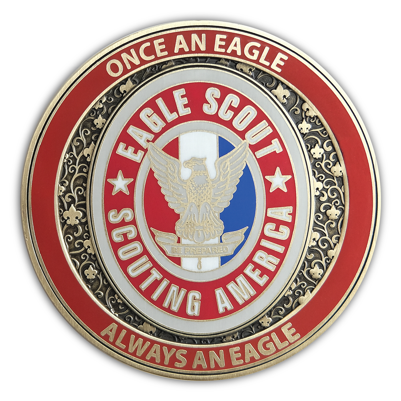 Eagle Scout Badge Coin - Once an Eagle Always an Eagle Coin in Coin Box
