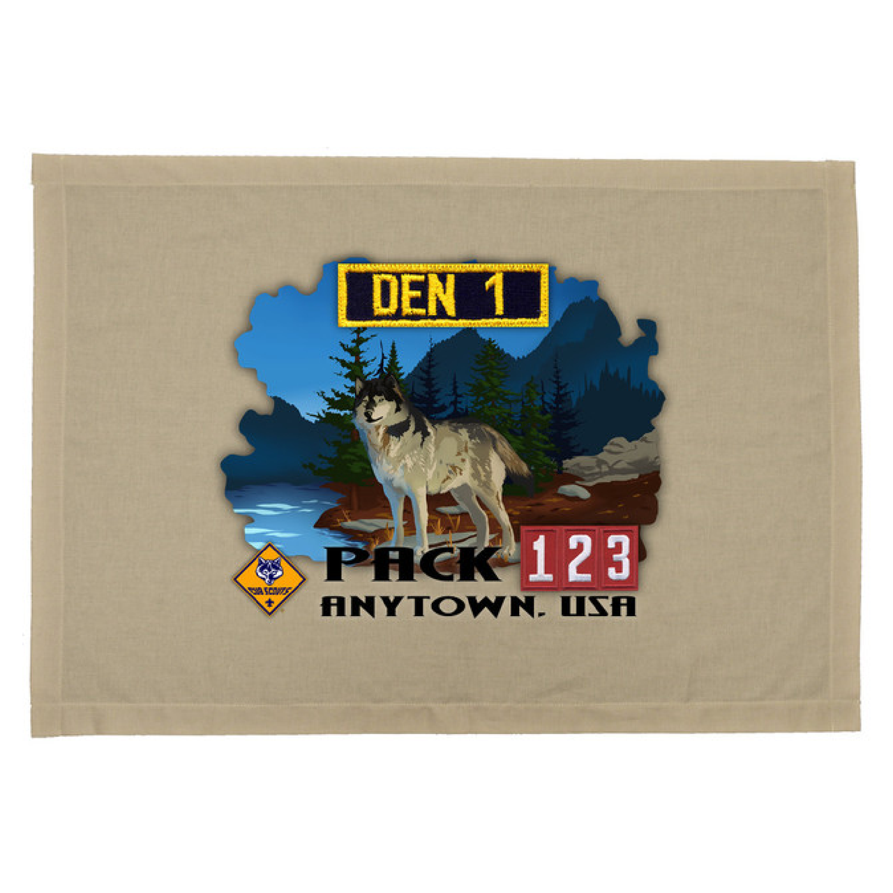 Cub Scout Den Flag - Wolf Rank Den Design
