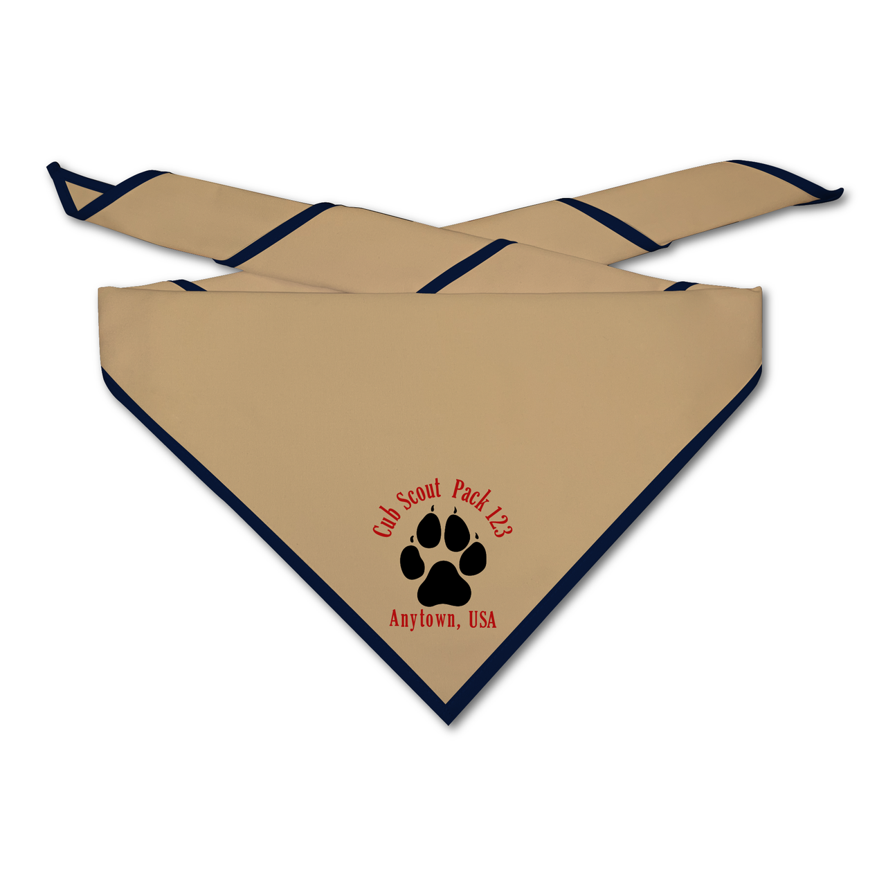 Cub Scout Pack Neckerchief - Cub Scout Pack Paw Print