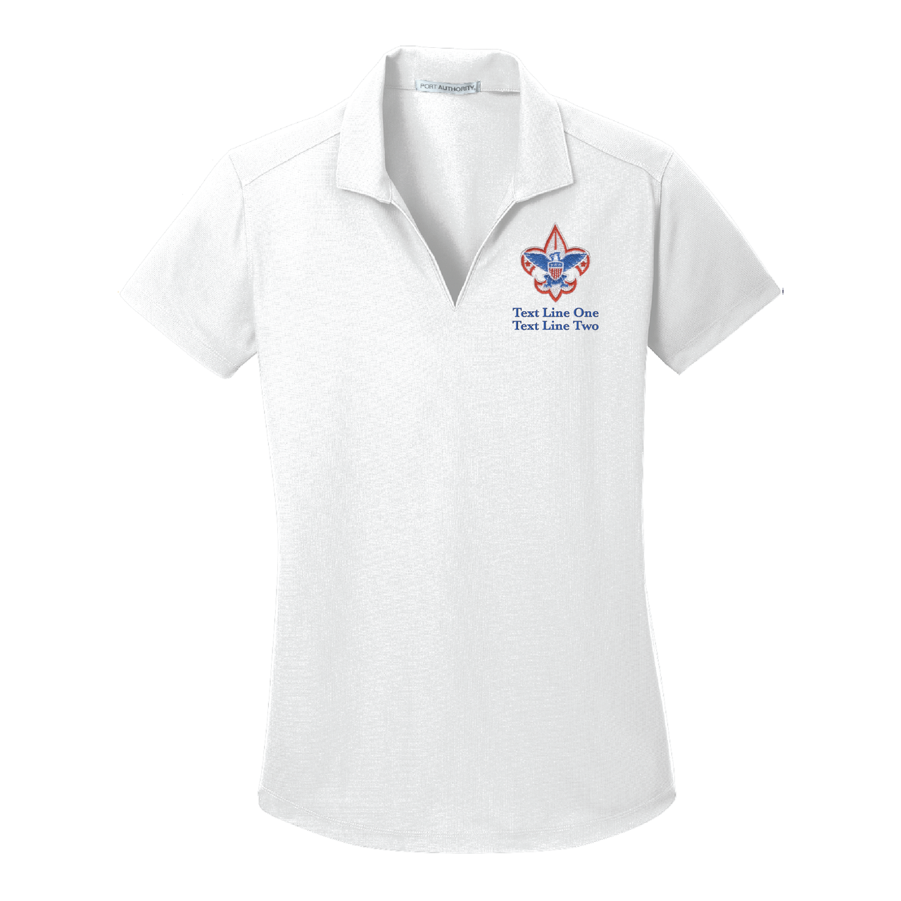 Grid Ladies Wicking Polo with Embroidered Scouting America Corporate Logo