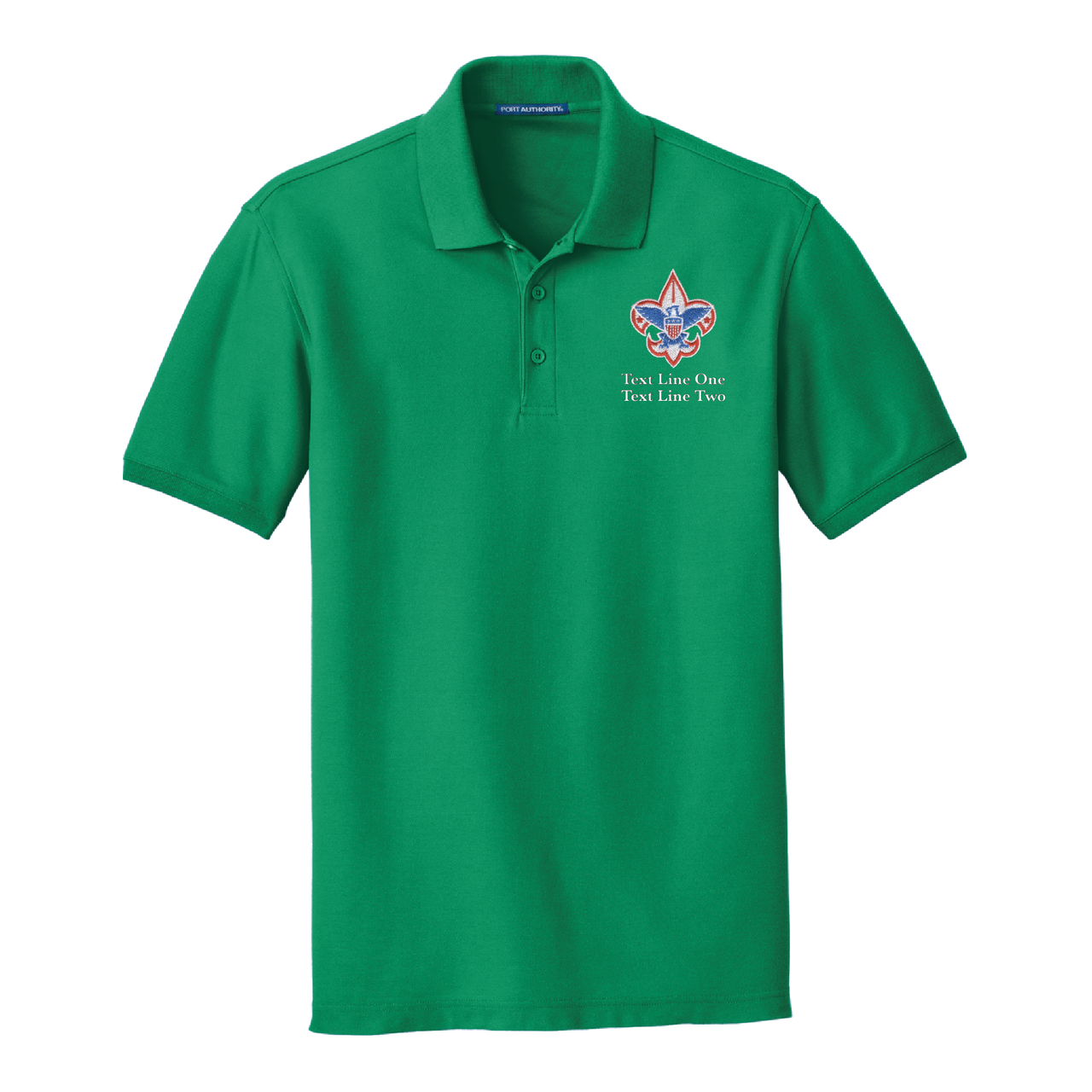 Cotton Pique Polo – Mens with Embroidered Scouting America Corporate Logo