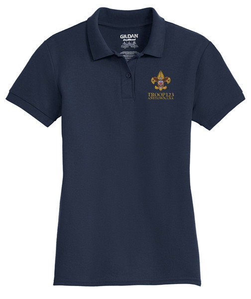 Cotton Pique Polo – Ladies with Embroidered Scouting America Universal Logo