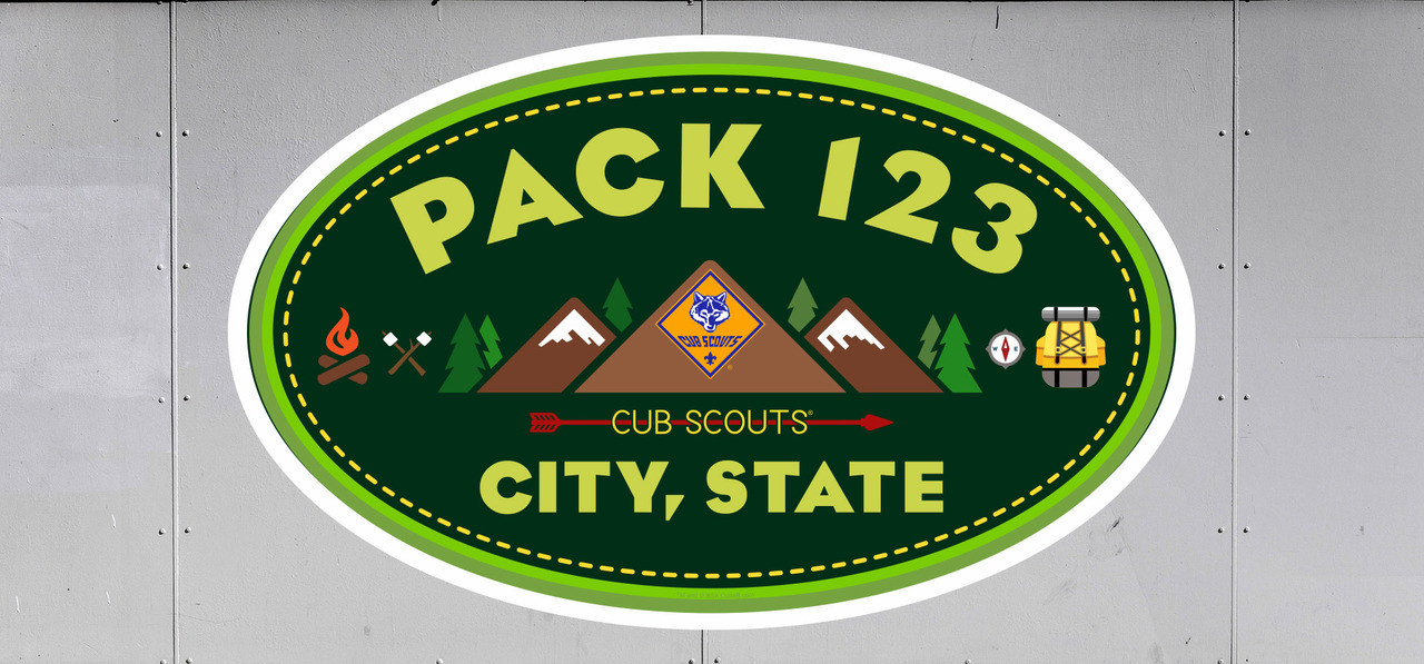 Custom Cub Scout Pack Mountain Oval Trailer Graphic