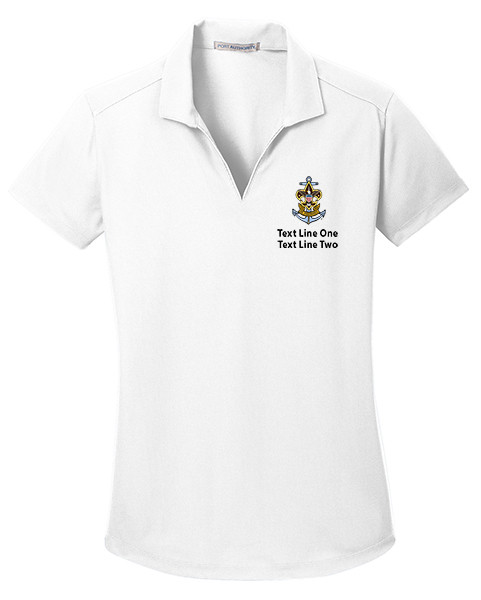 Grid Ladies Wicking Polo with Embroidered Sea Scout Logo