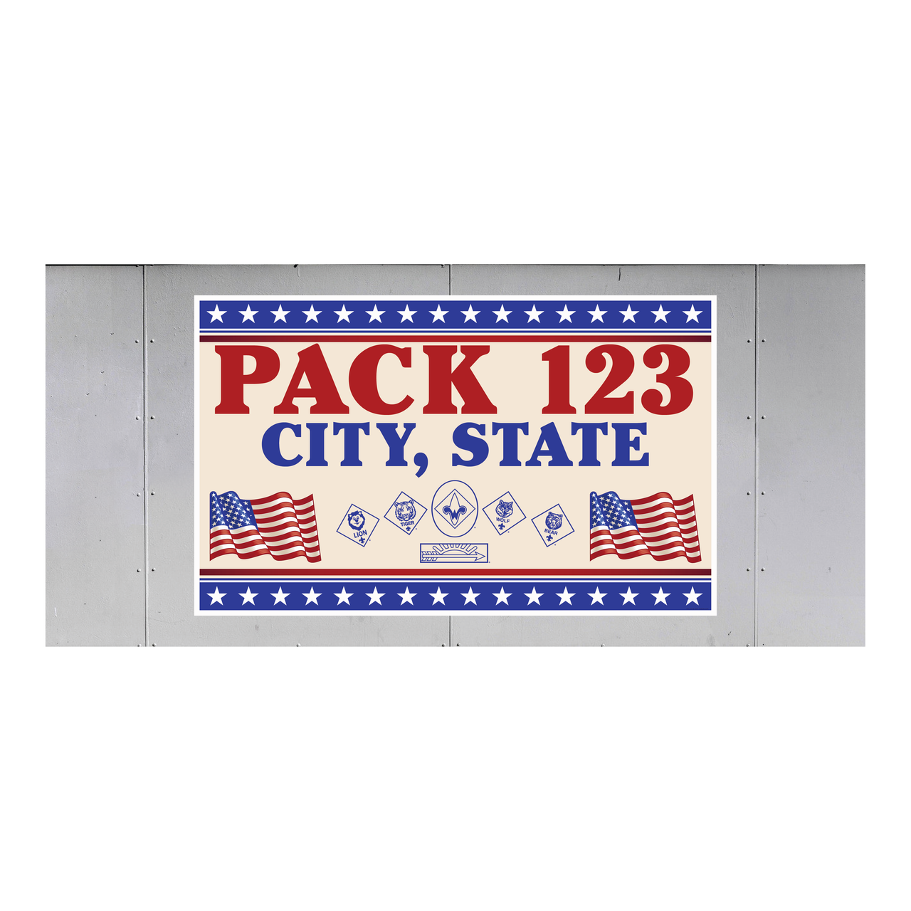 Custom Cub Scout Pack Waving Flags Trailer Graphic