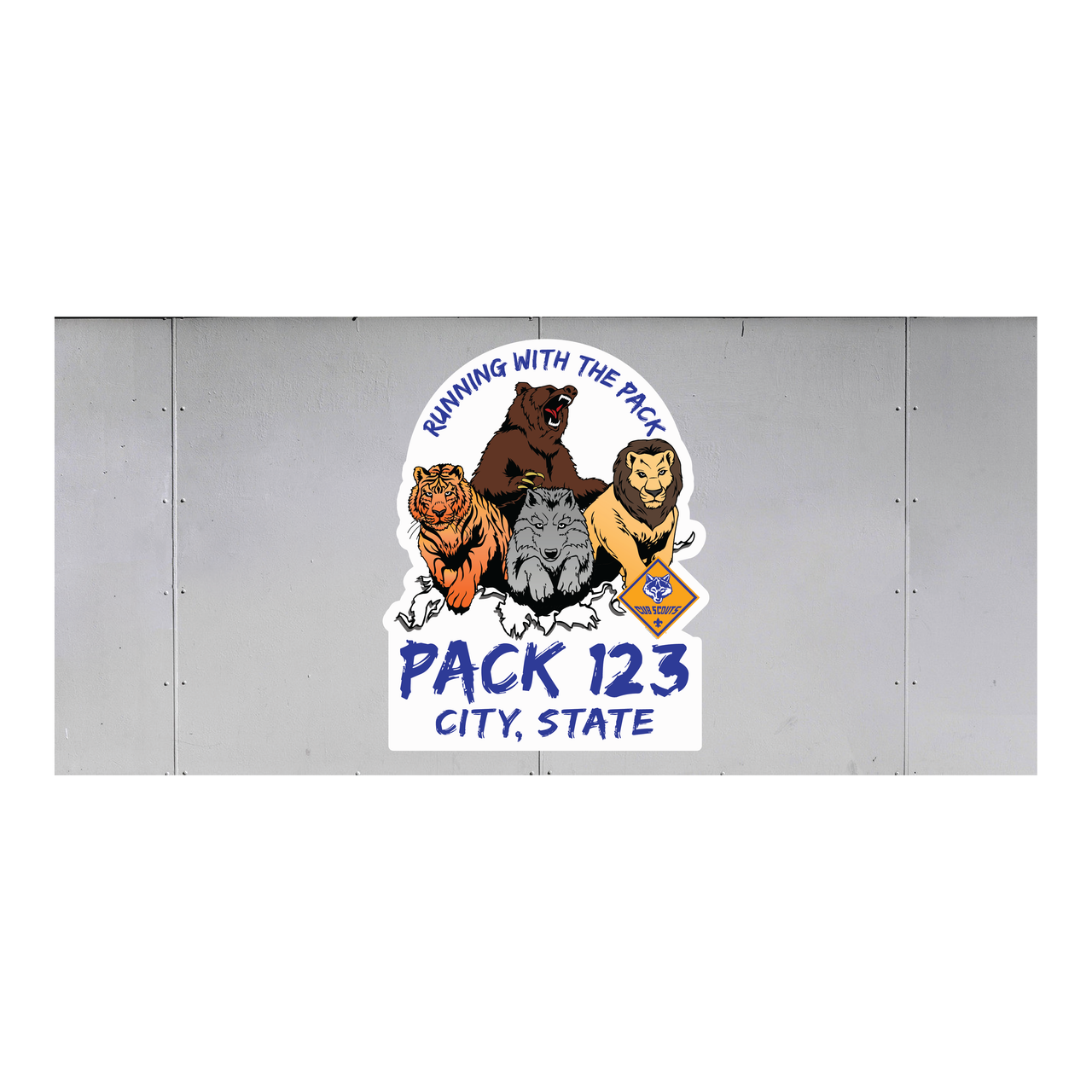 Custom Cub Scout Pack Running With The Pack Trailer Graphic