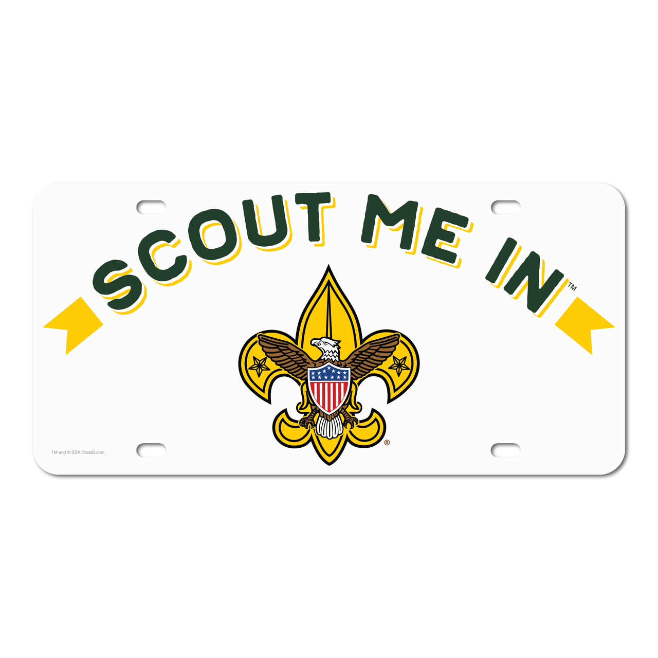 Scout Me In Universal Emblem License Plate