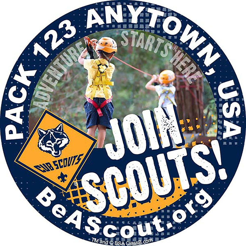 Custom Cub Scout Pack Join Scouts Car Sticker (SP5242) - ClassB