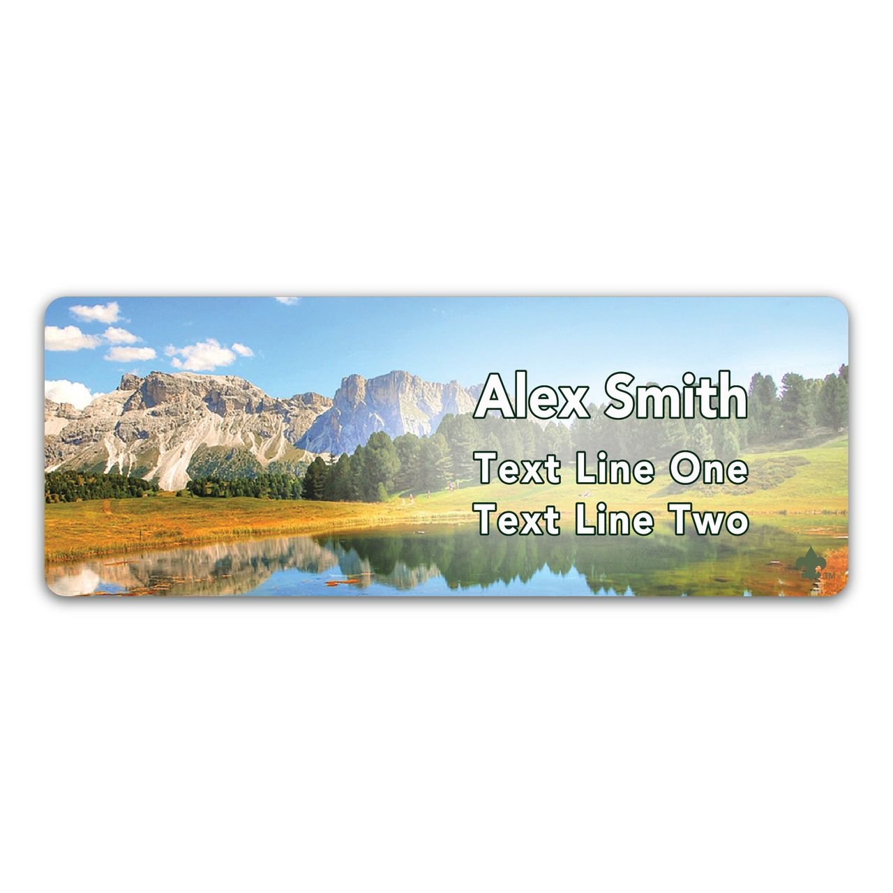 Custom Mountain Name Tag Magnetic 1x3 Personalized Name Badge