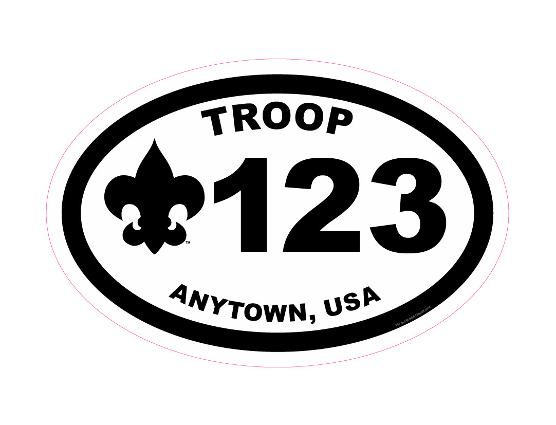 Scouts BSA Troop Sticker - Oval Design