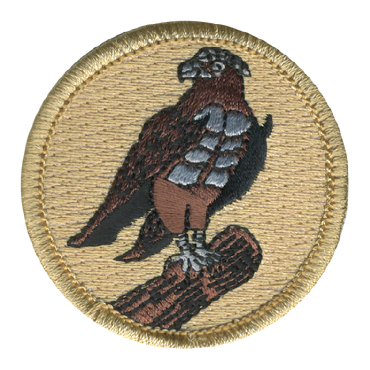 Perched Hawk Scout Patrol Patch