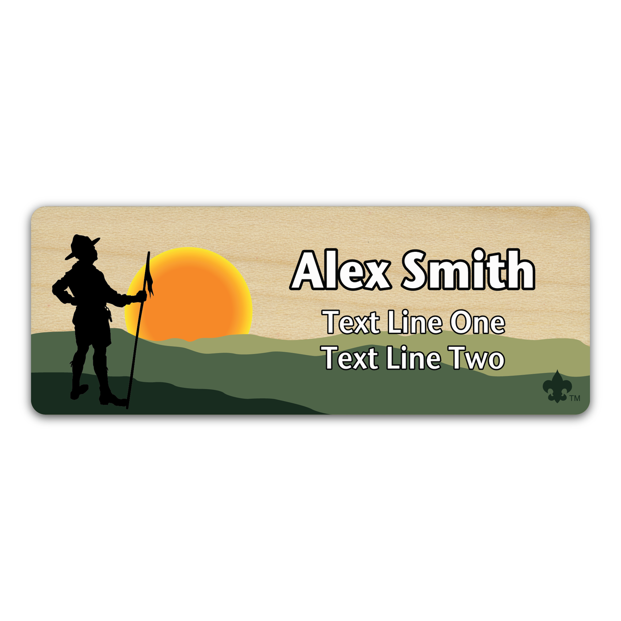 Custom Sunset Name Tag - Troop Silhouette Magnetic 1x3 Personalized ...