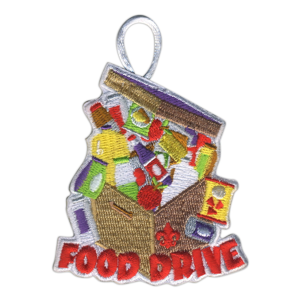 Food Drive Activity Embroidered Patch Box Design