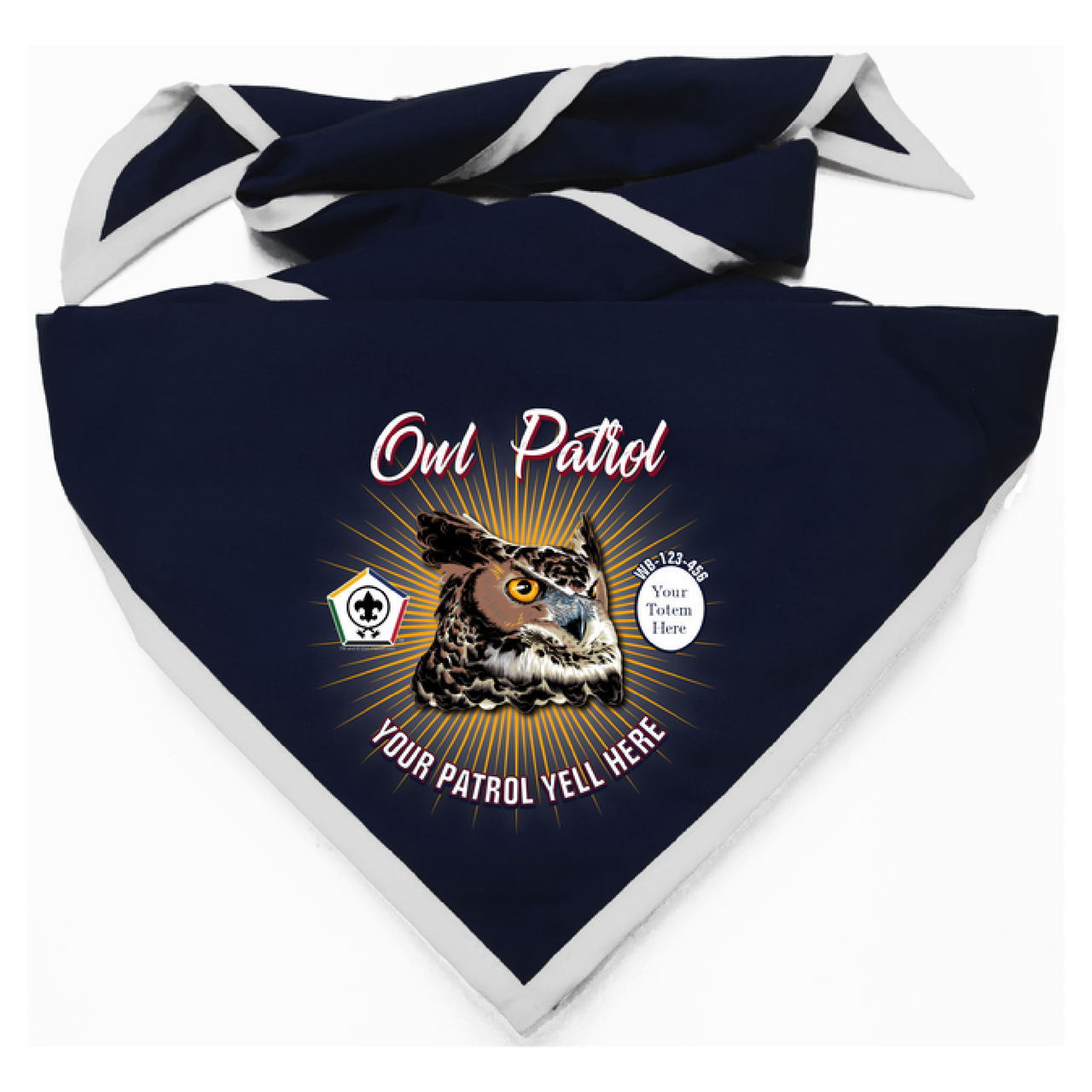 Wood Badge Scout Neckerchief - Realistic Owl