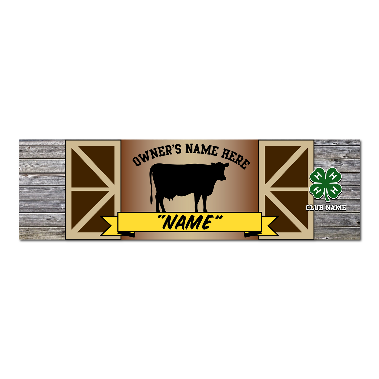4-H Stall Custom Vinyl Banner 28x96 Outdoor Personalized Banner ...