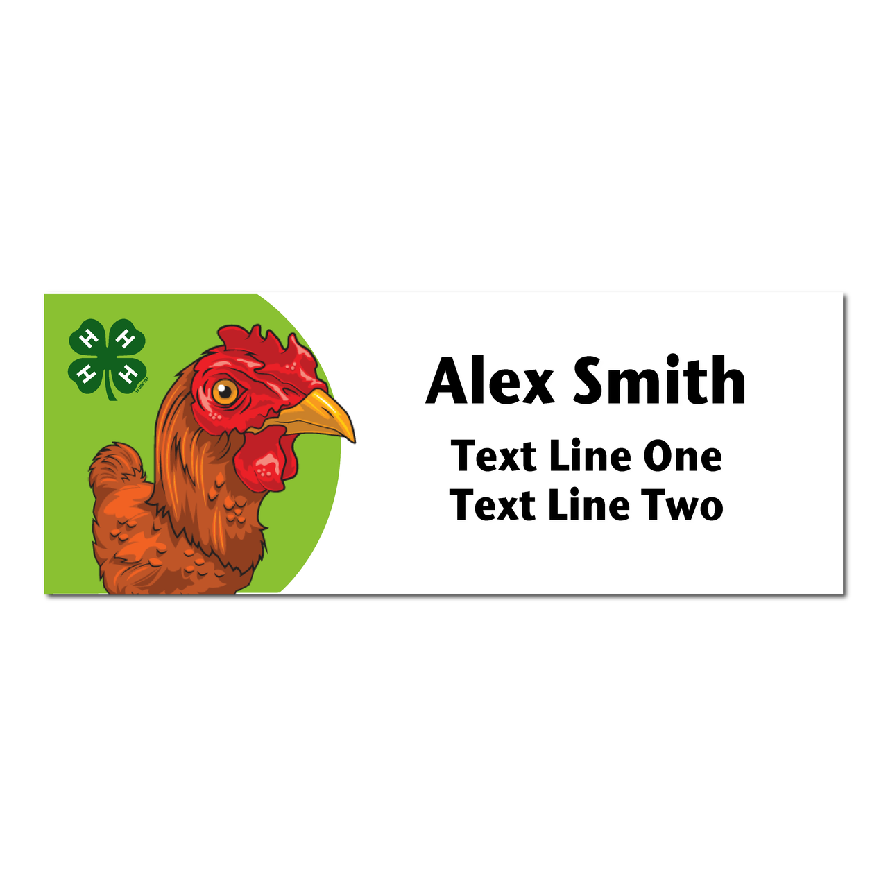 4-H Name Tag - Chicken on Green