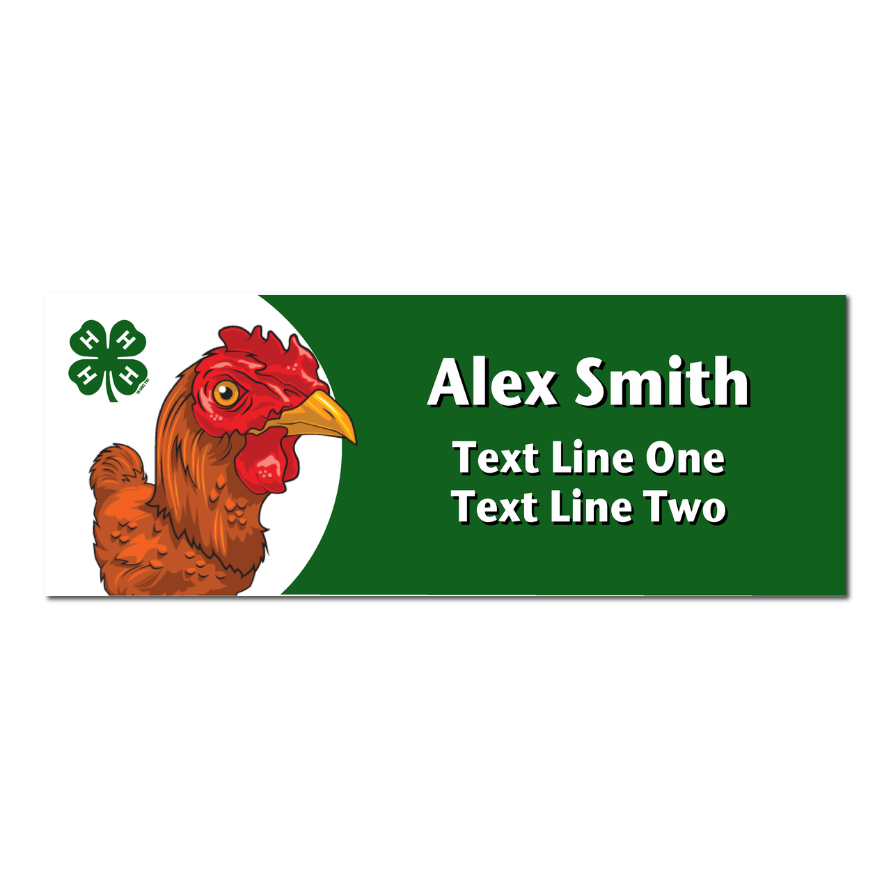 4-H Name Tag - Chicken With Green