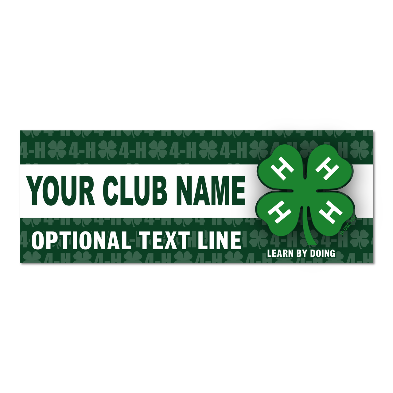 4-H Custom Vinyl Banner 28x96 Outdoor Personalized Banner - Repeating ...