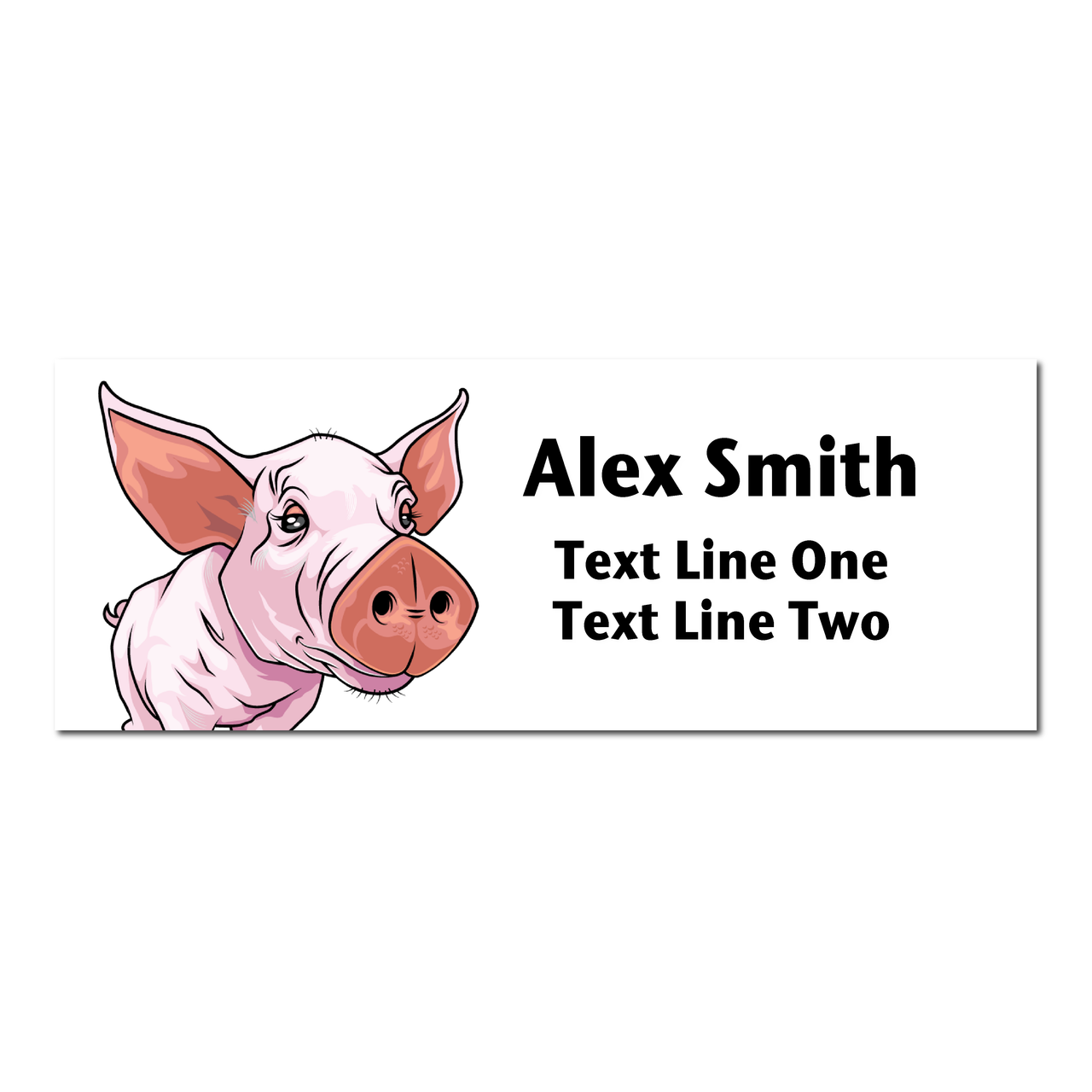 Custom 4-H Name Tag - Pig Magnetic 1x3 Personalized Name Badge