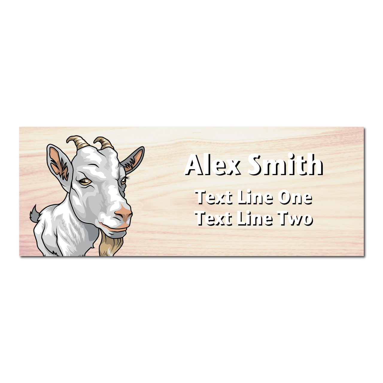 Custom 4-H Name Tag - Billy Goat Magnetic 1x3 Personalized Name Badge