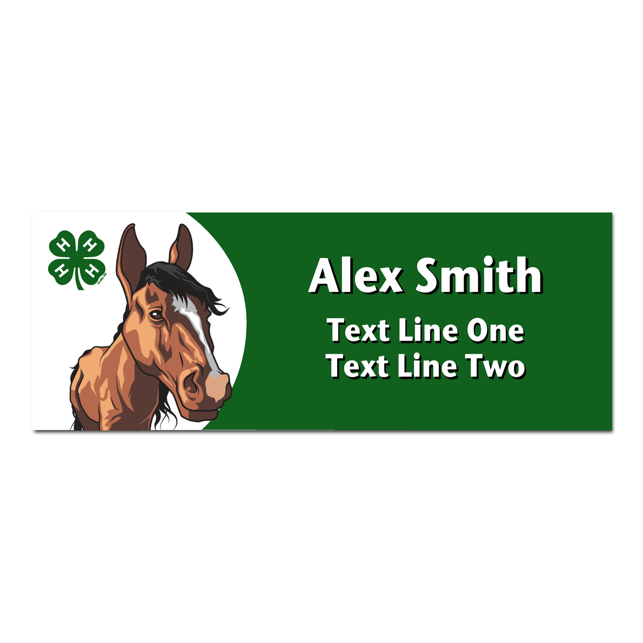 4-H Name Tag - Horse With Green