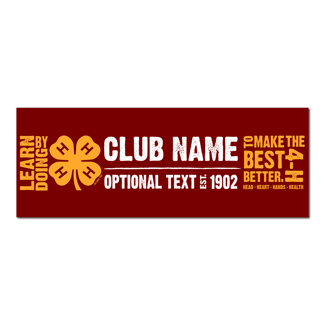 4-H Custom Vinyl Banner 28x96 Outdoor Personalized Banner - Slogan and ...