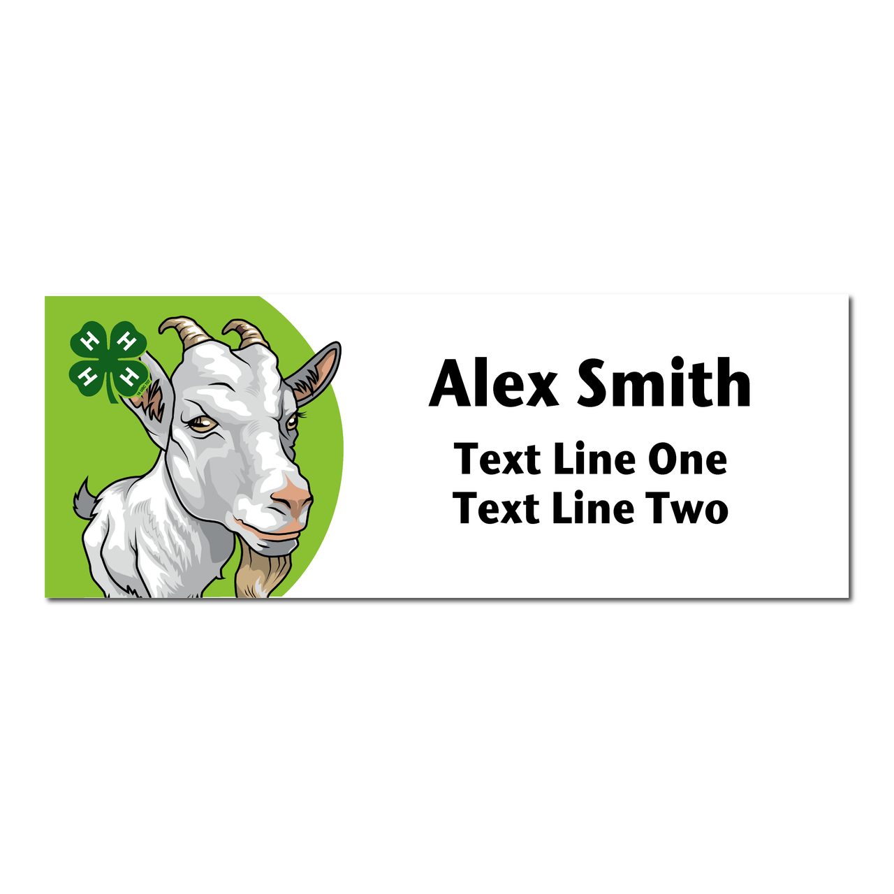Custom 4-H Name Tag - Billy Goat on Green Background Magnetic 1x3 ...