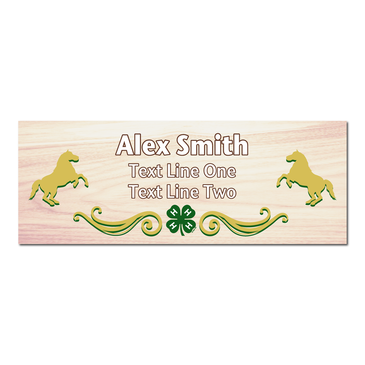 Custom 4-H Name Tag - Horse Graphics Magnetic 1x3 Personalized Name Badge