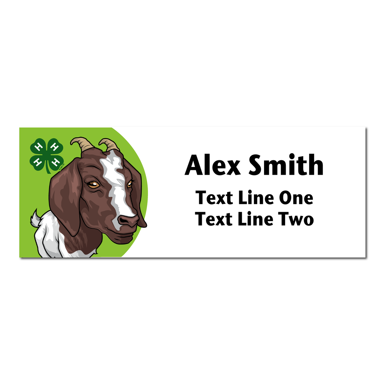 Custom 4-H Name Tag - Goat on Green Background Magnetic 1x3 ...