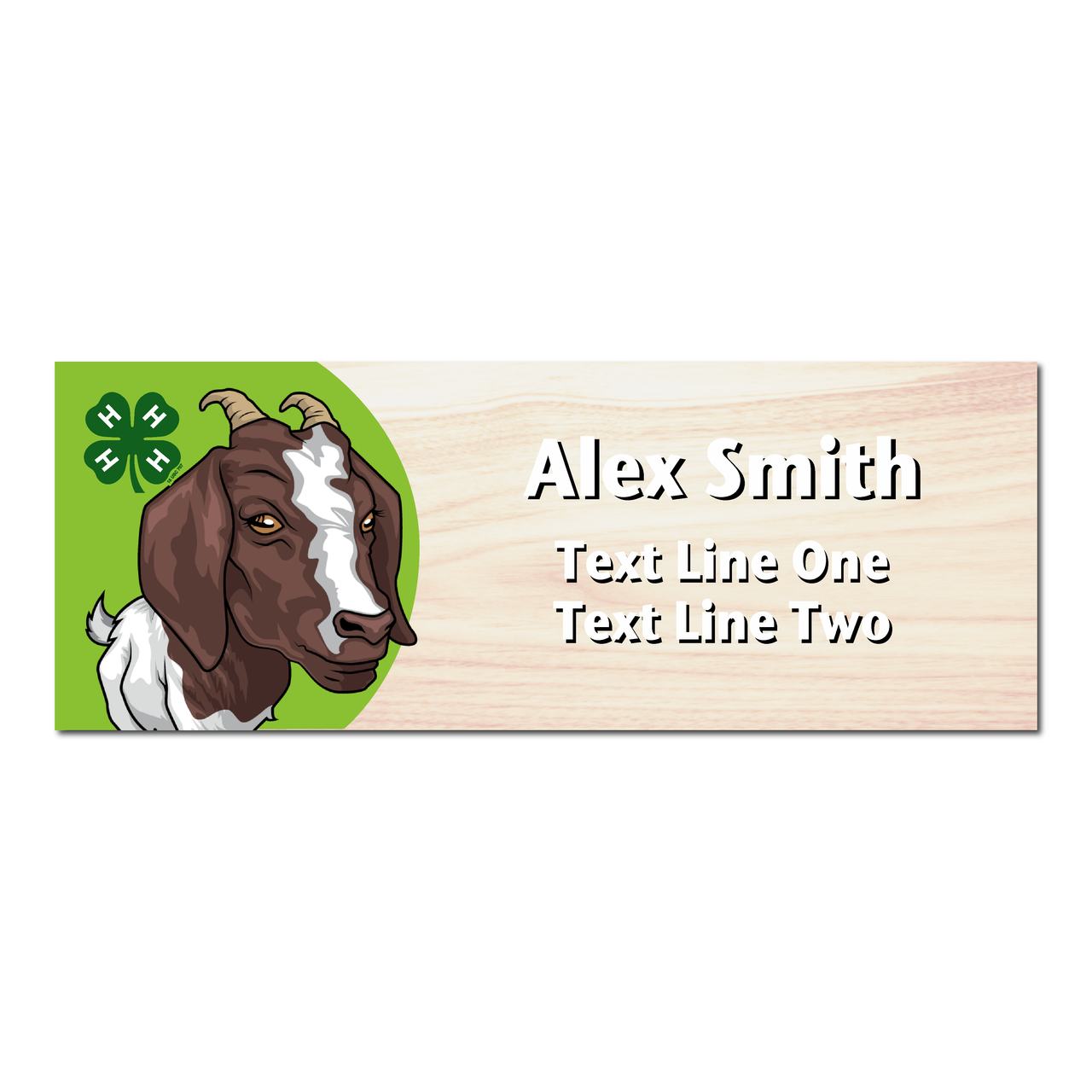 Custom 4-H Name Tag - Goat on Green Background Magnetic 1x3 ...