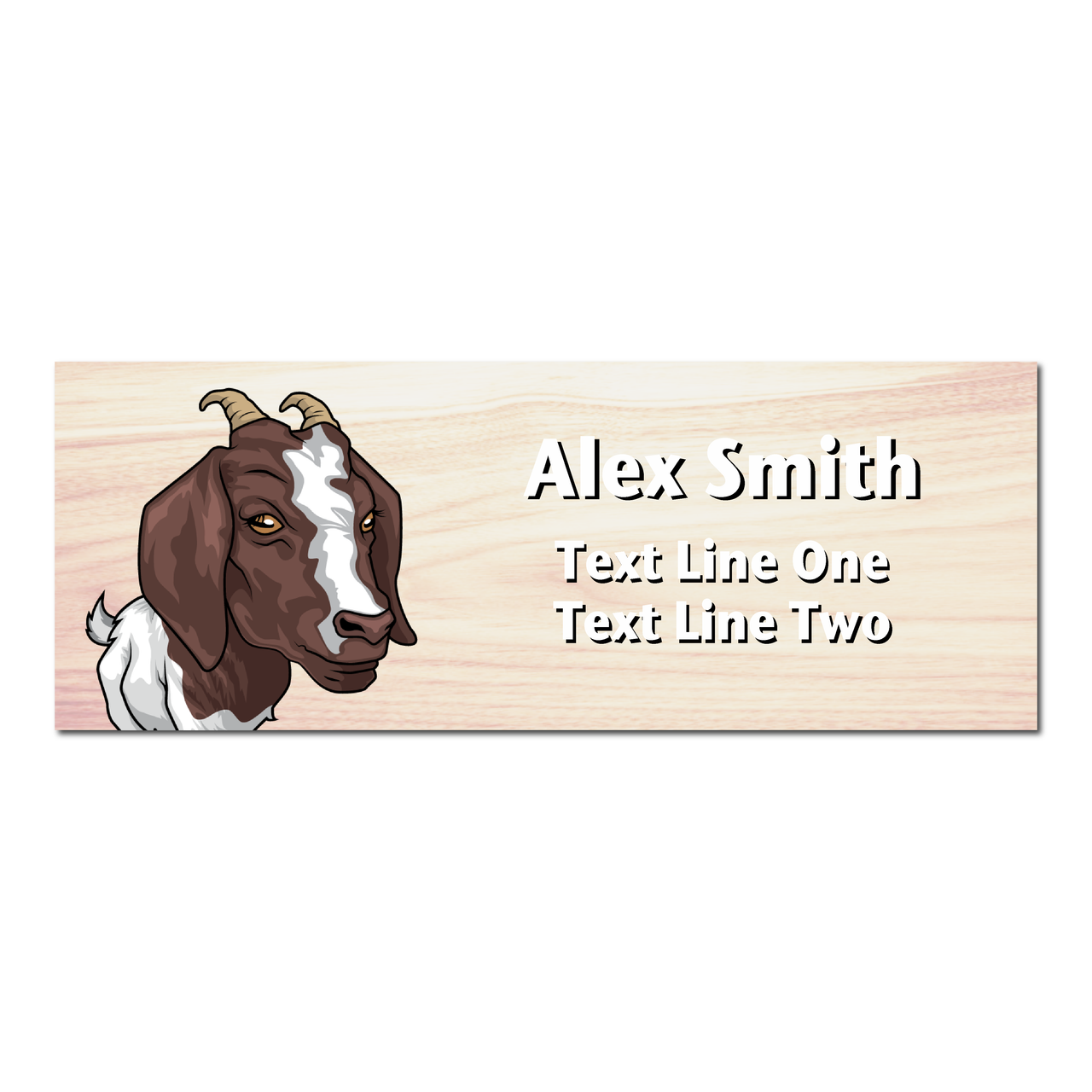 Custom 4-H Name Tag - Goat Magnetic 1x3 Personalized Name Badge