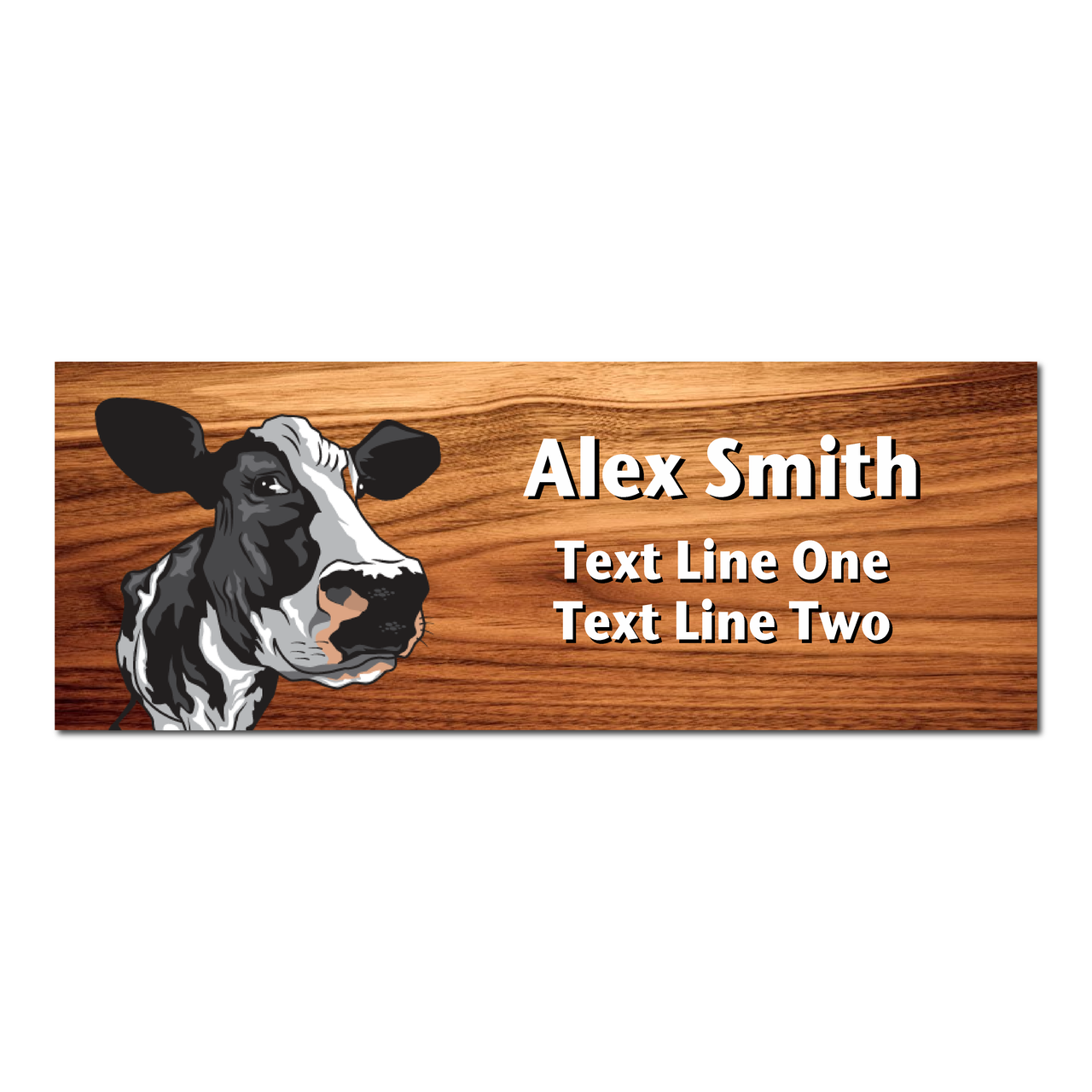 Custom 4-H Name Tag - Cow Magnetic 1x3 Personalized Name Badge