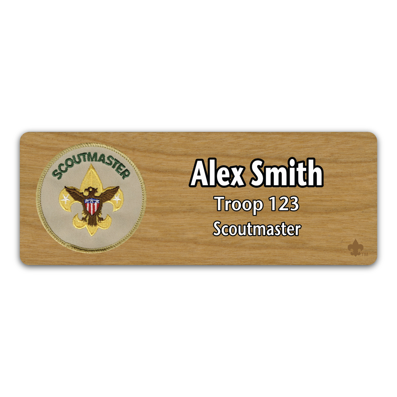 Custom Scoutmaster Emblem Name Tag Magnetic 1x3 Personalized Name Badge