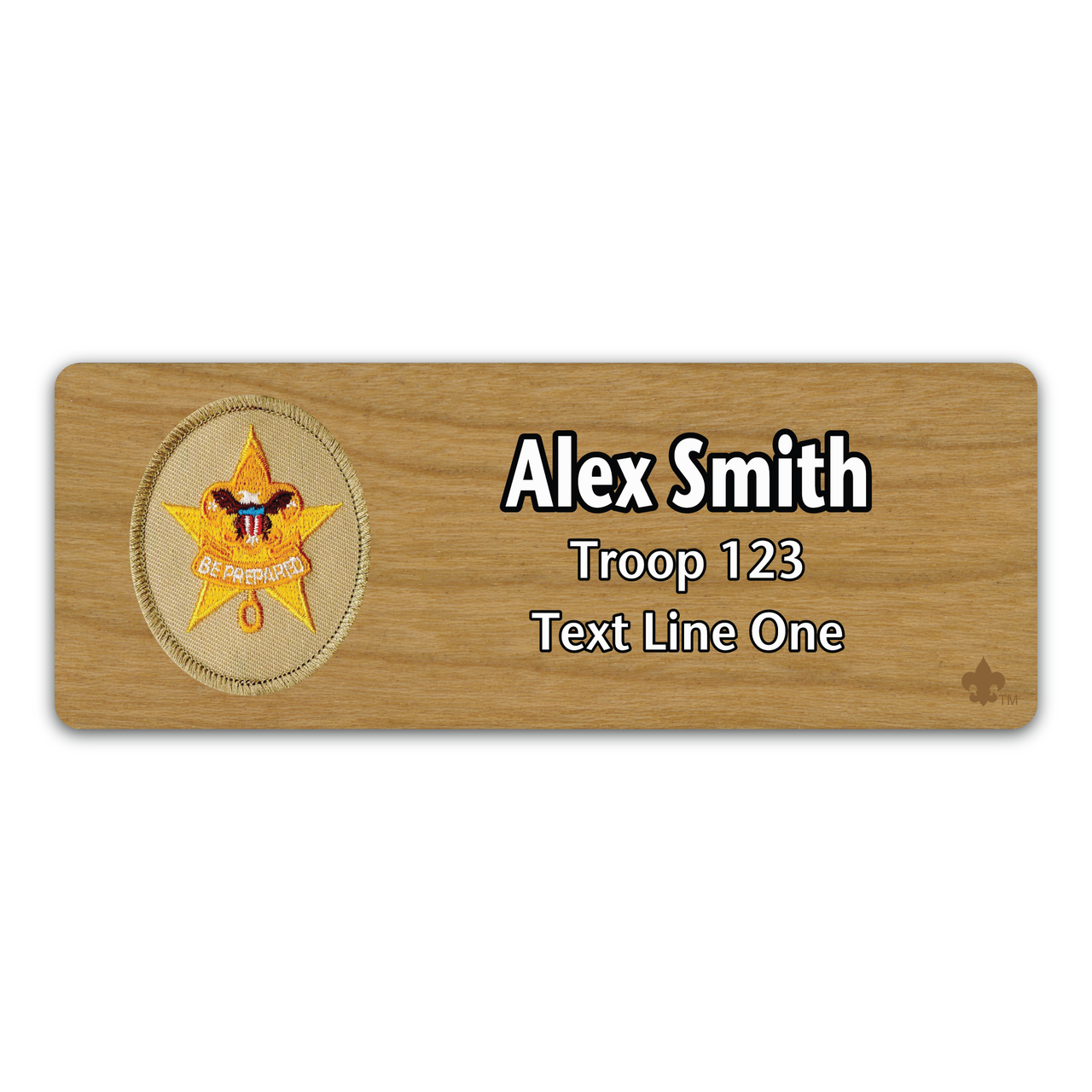 Custom Star Scout Rank Emblem Name Tag Magnetic 1x3 Personalized Name Badge