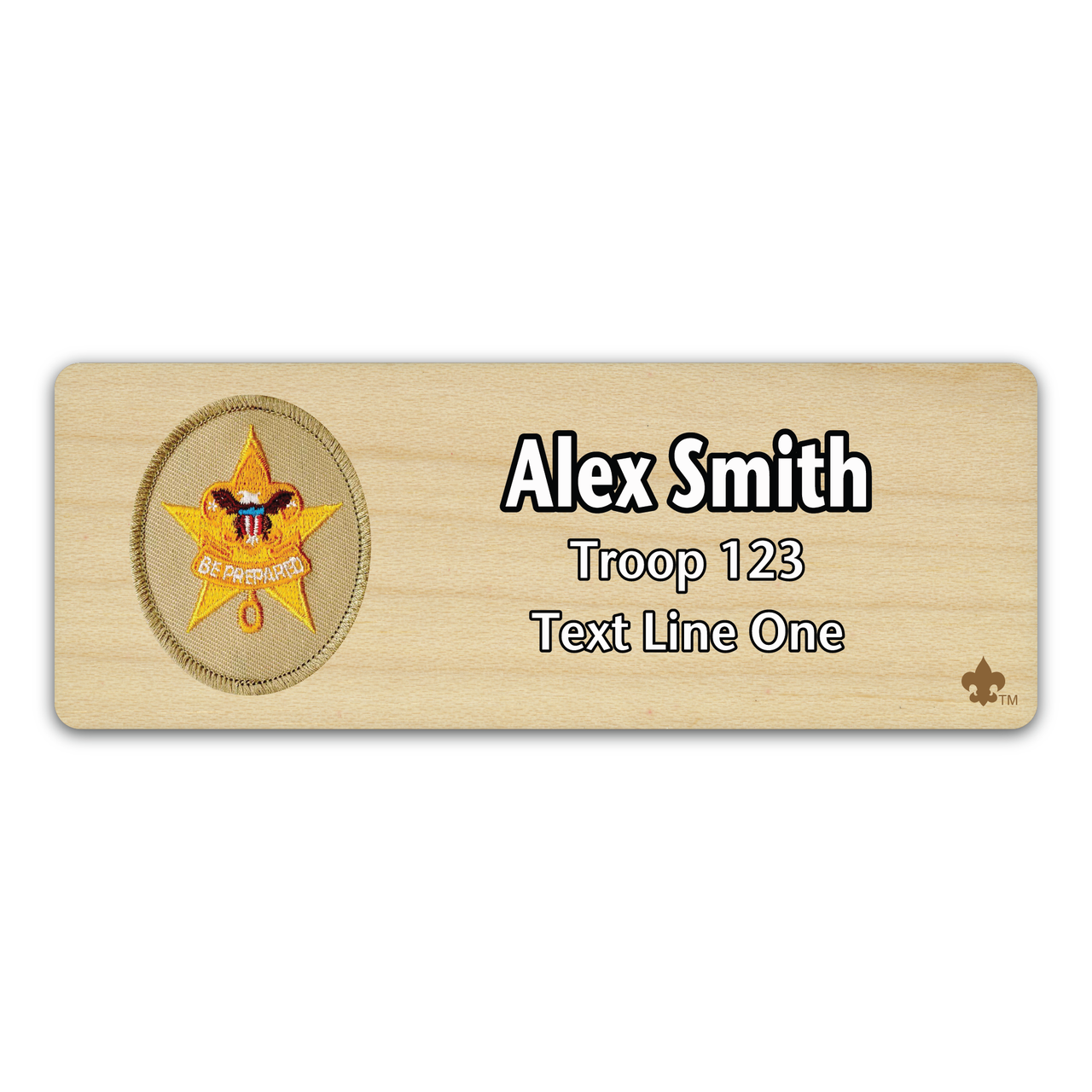 Custom Star Scout Rank Emblem Name Tag Magnetic 1x3 Personalized Name Badge